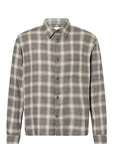 FRAME Plaid Check-print Cotton Shirt - Grey Plaid
