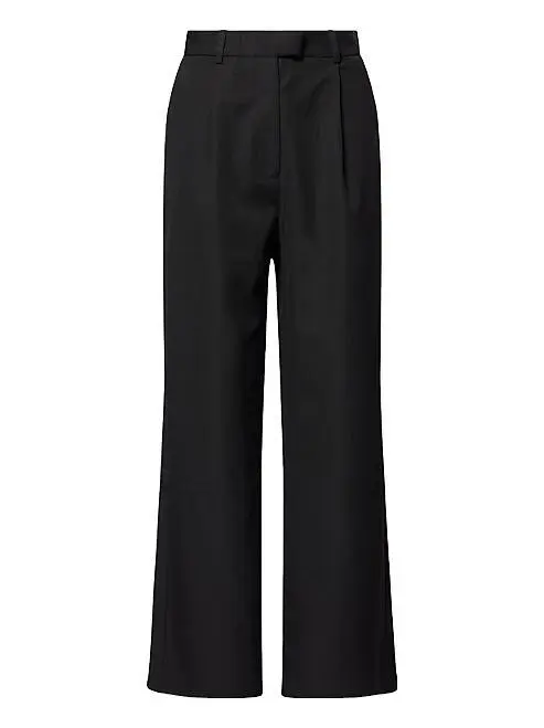 DJERF AVENUE Wide-leg Stretch-woven Trousers - Black
