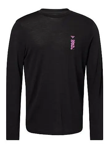 Black Crows Brand-print Long-sleeves Wool T-shirt - Black