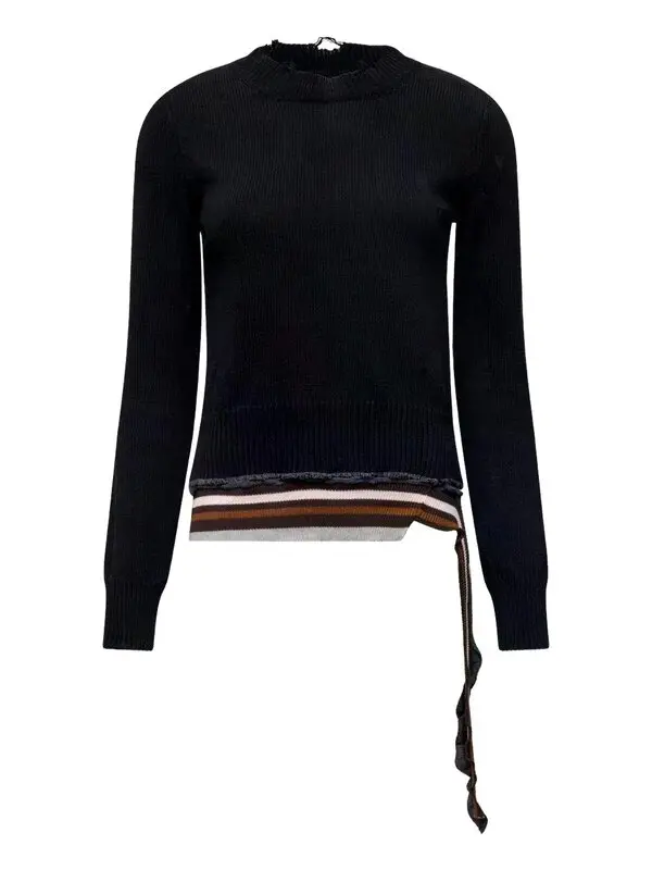 MAISON MARGIELA Striped Crewneck Sweater - Black