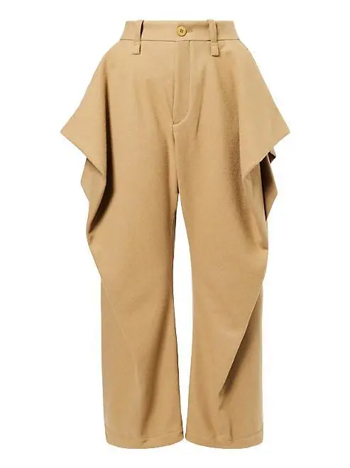 Issey Miyake Straight-leg Wool-blend Trousers - Beige