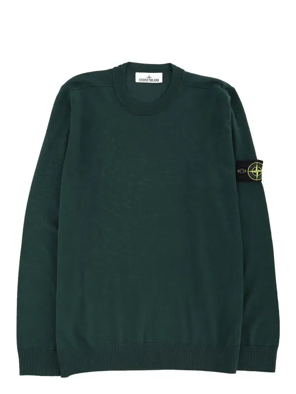Stone Island Jersey With Logo Patch - Green