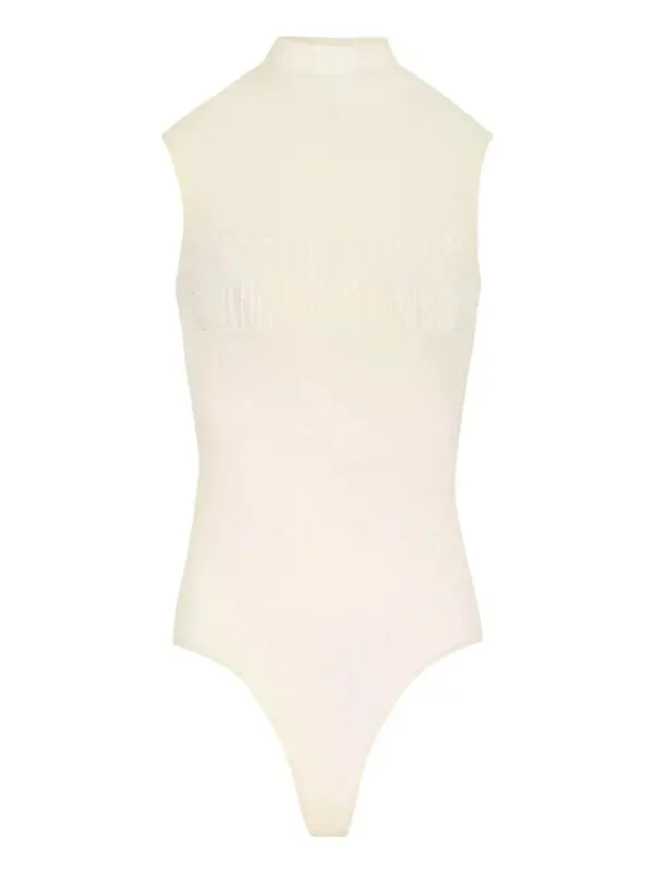 Jean Paul Gaultier Mesh Flocked Bodysuit - Neutrals