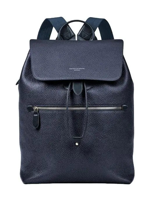 ASPINAL OF LONDON Reporter Leather Backpack - Blue