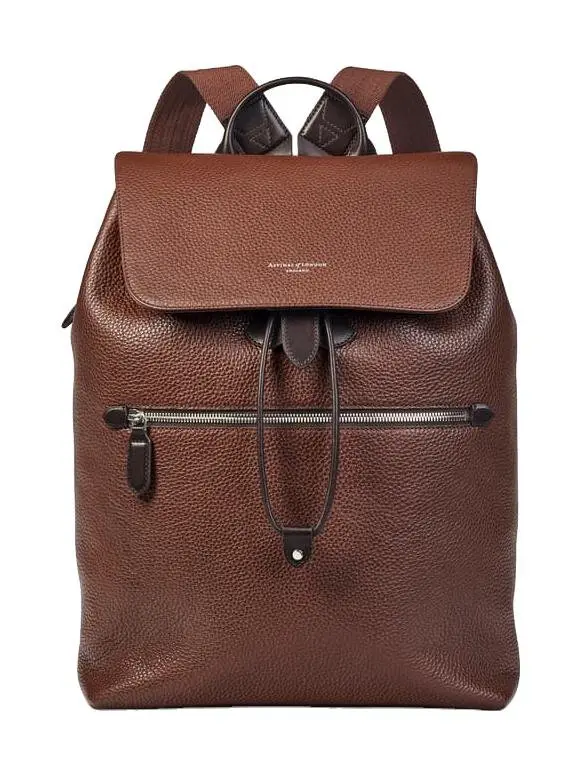 ASPINAL OF LONDON Reporter Leather Backpack - Brown