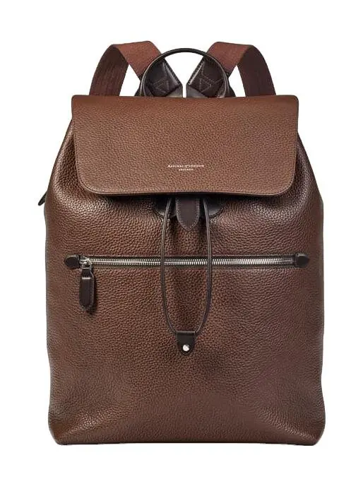 ASPINAL OF LONDON Reporter Leather Backpack - Brown