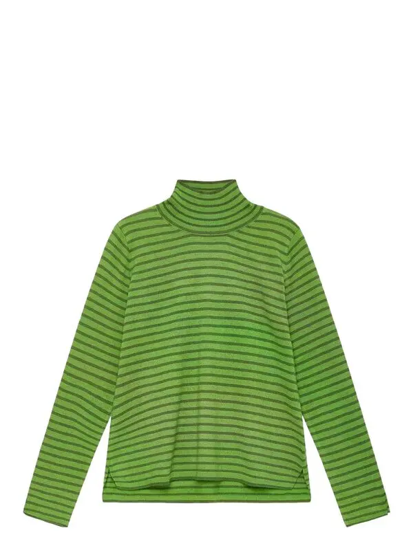 Malìparmi Striped Roll-neck Top - Green
