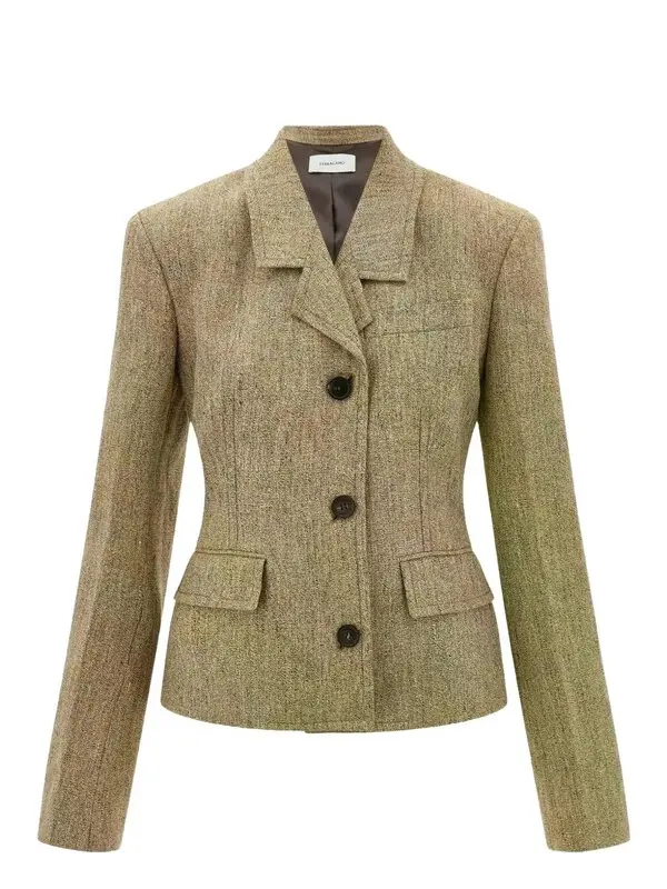FERRAGAMO Single-breasted Blazer - Neutrals