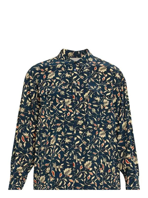 Ulla Johnson Soren Floral Silk Shirt - Midnight G