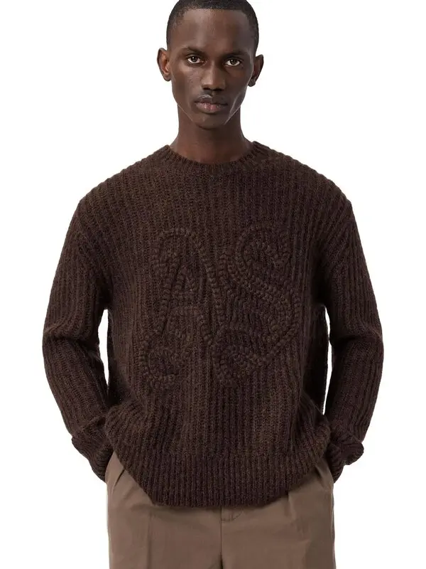 ALLSAINTS Chainy Embroidered Sweater - Brown