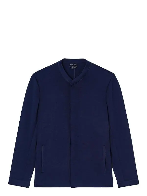Giorgio Armani Cashmere Double Jersey Shirt Jacket - Navy