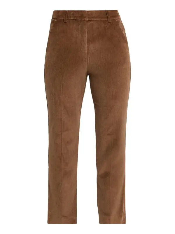 Max Mara Marruca Cotton Velvet Ankle Pants - Brown