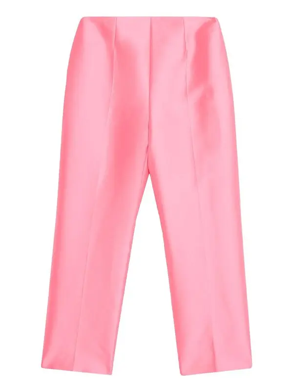Alberta Ferretti Mikado Silk Ankle Pants - Fucsia