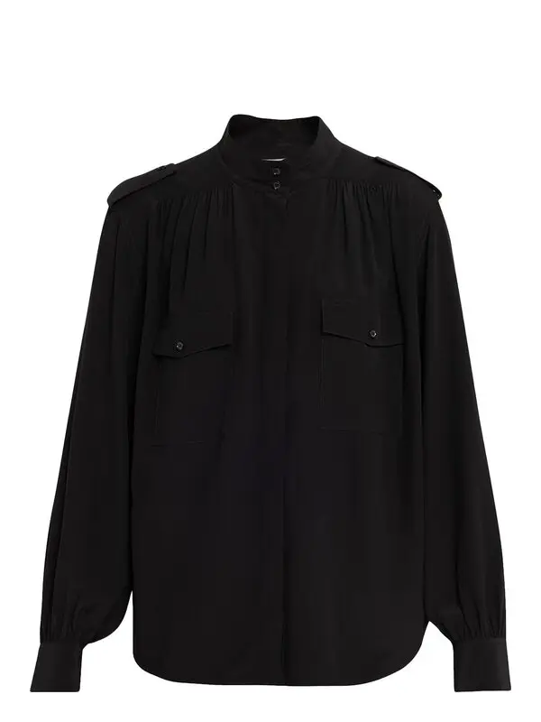 Chloé Organic Silk Crepe De Chine Blouse - Black