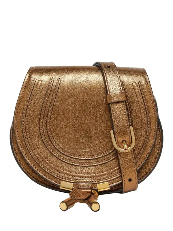 Chloé Marcie Small Saddle Crossbody Bag - 20y Golden