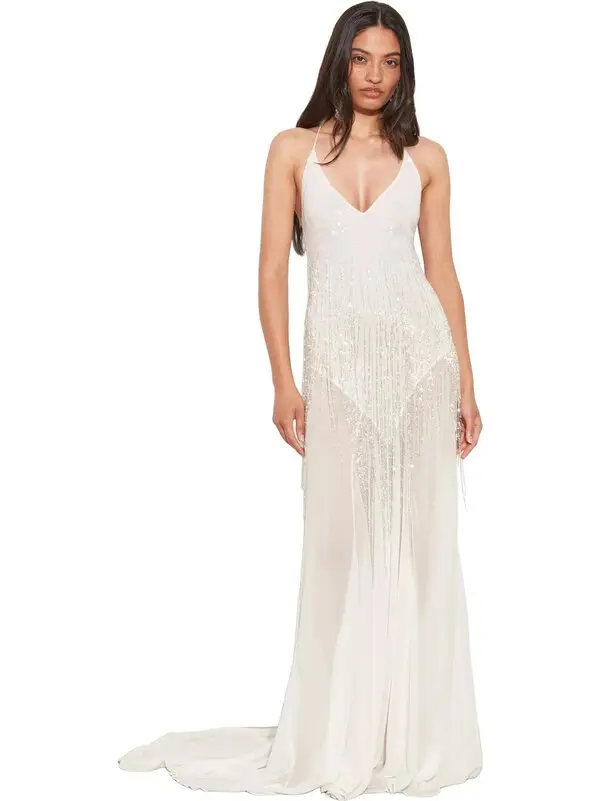 RAT & BOA Antoinetta Hand-beaded Maxi Gown - White
