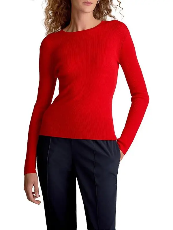 M.M.LAFLEUR Beck Ribbed Merino Sweater - Candy Apple