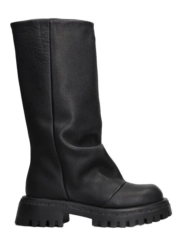 GISEL MOIRE Belfast Low Heel Boots - Black