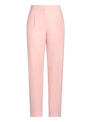 TWINSET Straight Leg Flannel Pants - Pink