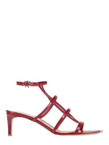 GIANVITO ROSSI Leather Gladiator Sandals - Red