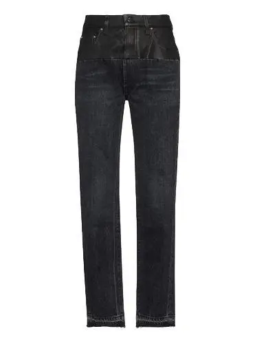 Amiri Jeans In Cotton And Cow Leather - Black