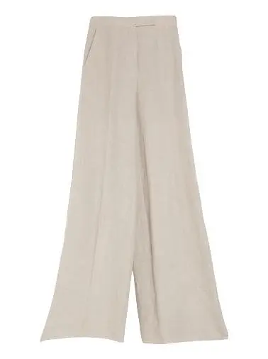 Max Mara Light Linen Wide-leg Pants - Grey