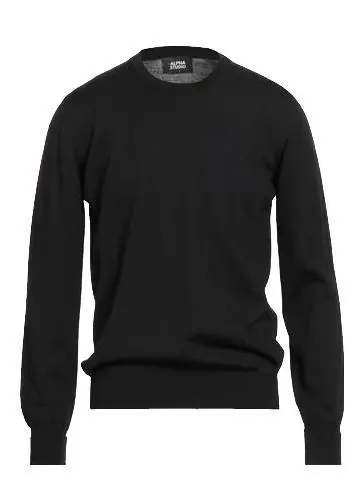 Alpha Studio Merino Wool Sweater - Black
