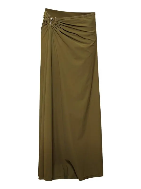 Christopher Esber Ruched Orbit Split Maxi Skirt - Tan