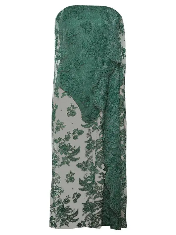 Christopher Esber Lace Strapless Midi Dress - Green