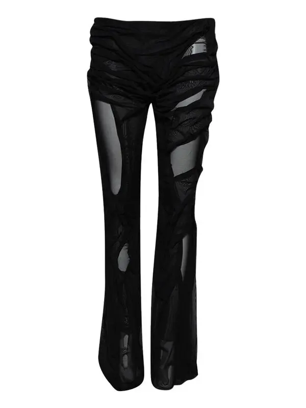 DI PETSA Hand Draped Wetlook Trousers - Black