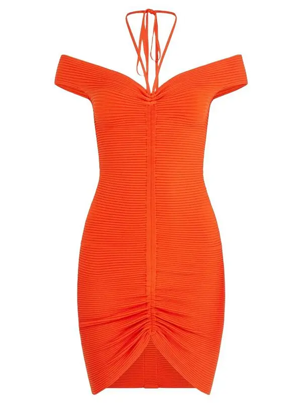 David Koma Off-the-shoulder Mini Dress - Orange