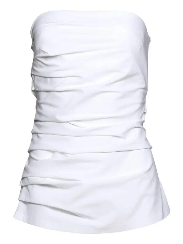 Proenza Schouler Lena Top In Bi-stretch Cotton Nylon - White