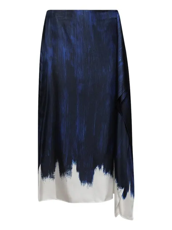 Proenza Schouler Amery Double Printed Silk Twill Skirt - Blue