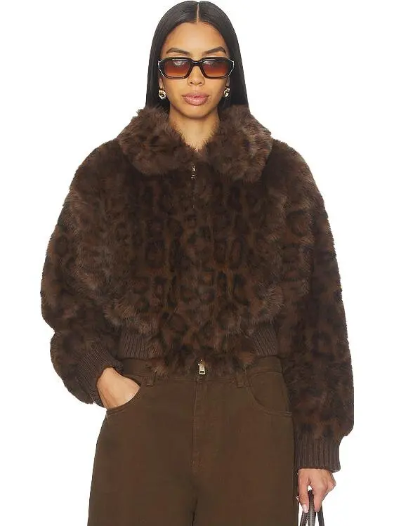 BUBISH Hailey Faux Fur Bomber - Leopard