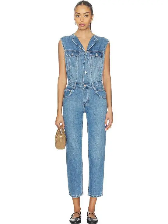 Free People We The Free All You Need Denim Coverall - Bea Blue