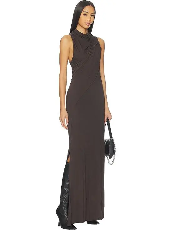 Helmut Lang Sleeveless Wind Maxi Dress - Dark Roast
