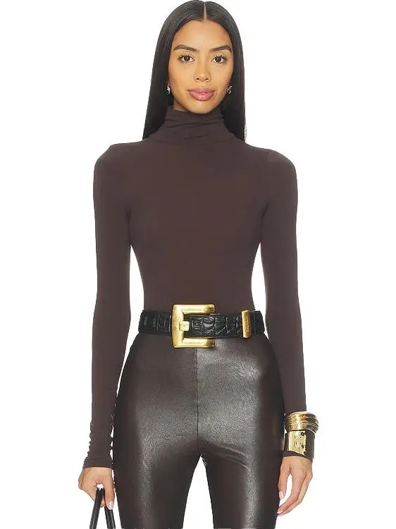 Commando Ballet Turtleneck Bodysuit - Espresso
