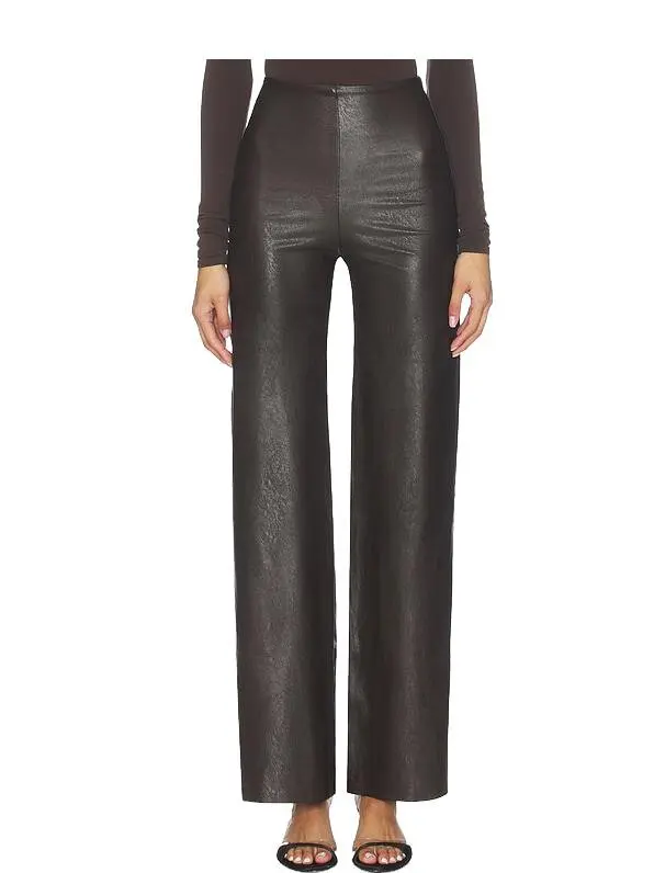 Commando Faux Leather Wide Leg Pant - Espresso
