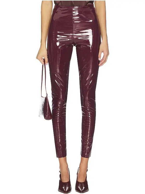 Commando Faux Patent Leather Legging - Burgundy