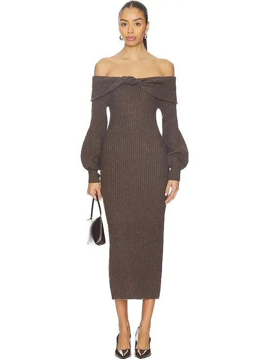 Astr The Label Tilde Sweater Dress - Walnut