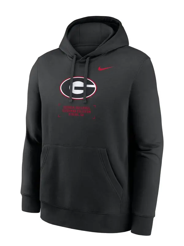 Nike Georgia Club Basketball 2-hit College Pullover Hoodie - Black