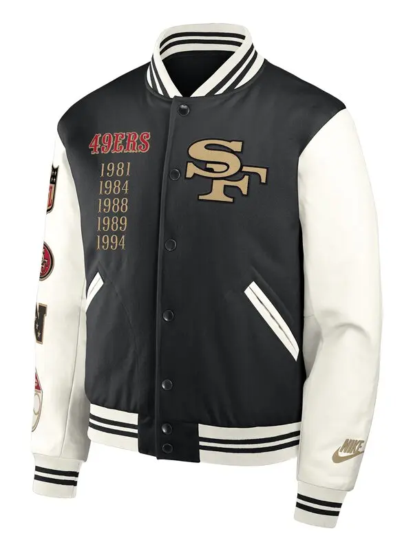 Nike San Francisco 49ers Rivalries Collection Nfl Varsity Jacket - Black