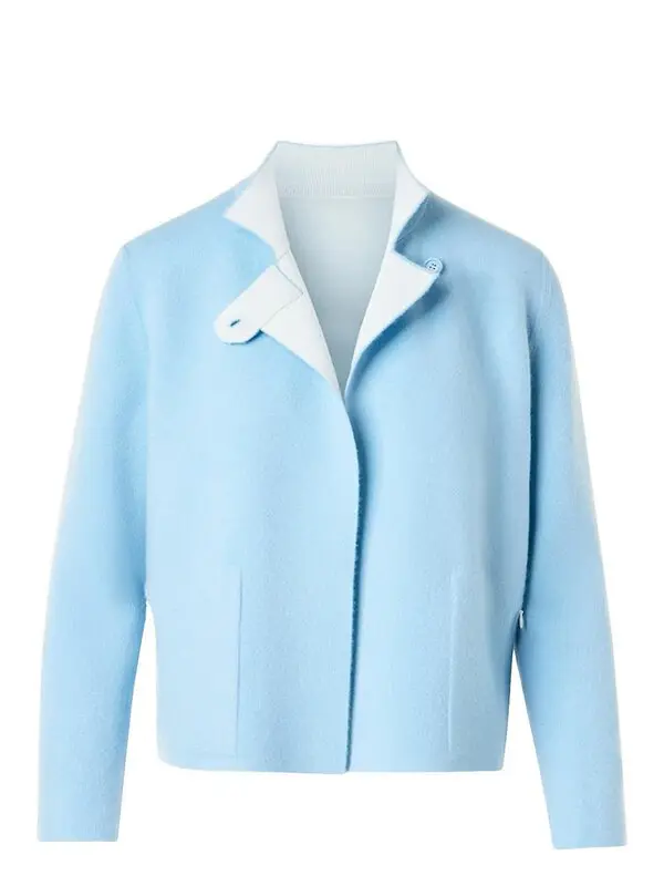 Akris Reversible Cashmere Jacket - Powder Blue