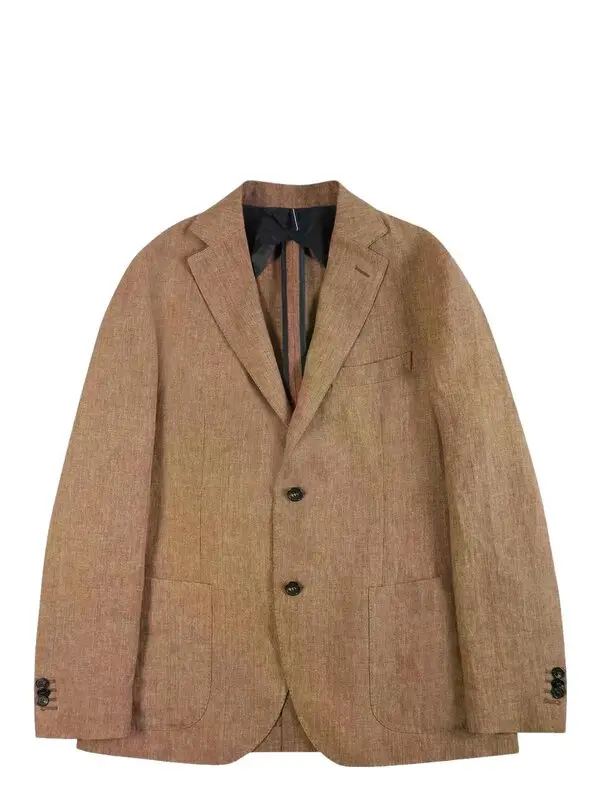 Incotex Single-breasted Linen Jacket - Brown