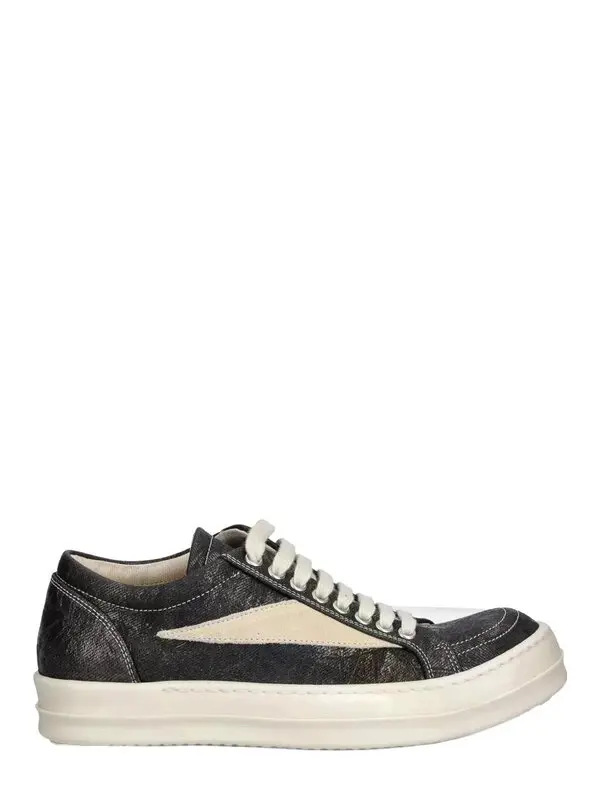 Rick Owens Vintage Metallic-effect Sneakers - Black