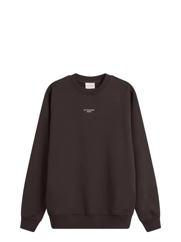 Drole De Monsieur Classic Slogan Sweatshirt - Dark Brown
