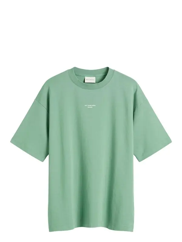 Drole De Monsieur Classic Slogan T-shirt - Water Green