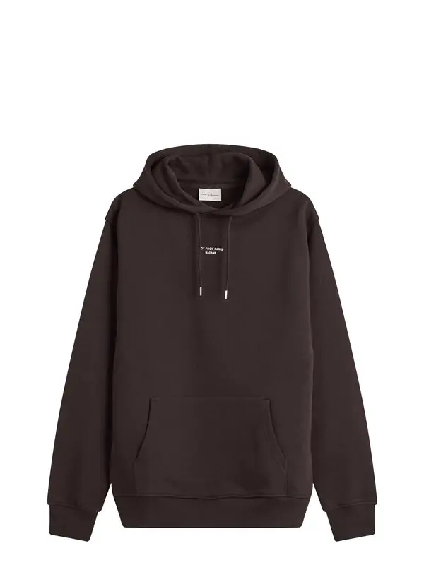 Drole De Monsieur Classic Slogan Hoodie - Dark Brown