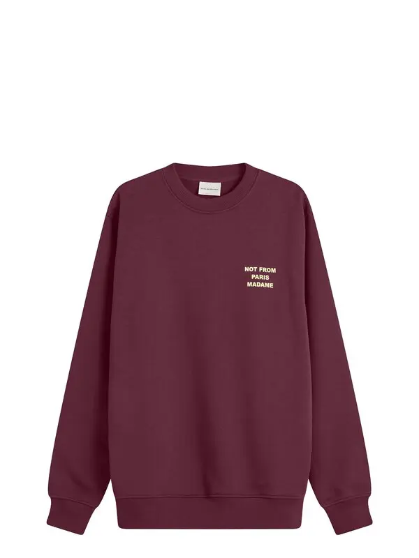 Drole De Monsieur Slogan French Terry Sweatshirt - Wine