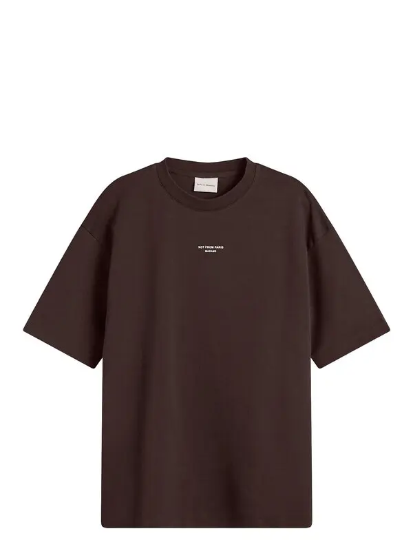 Drole De Monsieur Classic Slogan T-shirt - Dark Brown